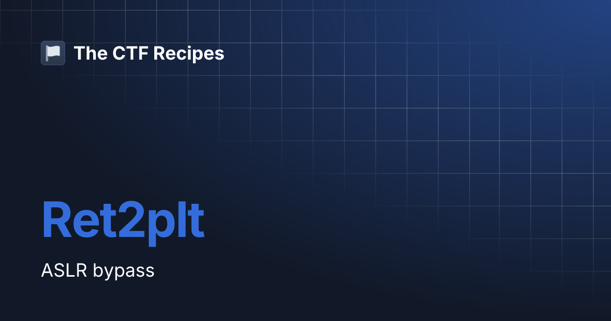 Ret2plt | The CTF Recipes