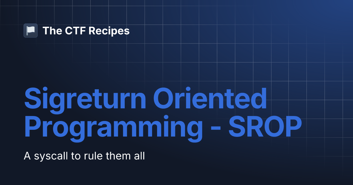Sigreturn Oriented Programming Srop The Ctf Recipes 2249