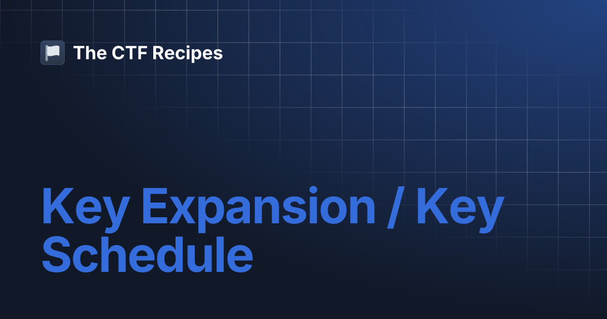 Key Expansion / Key Schedule | The CTF Recipes